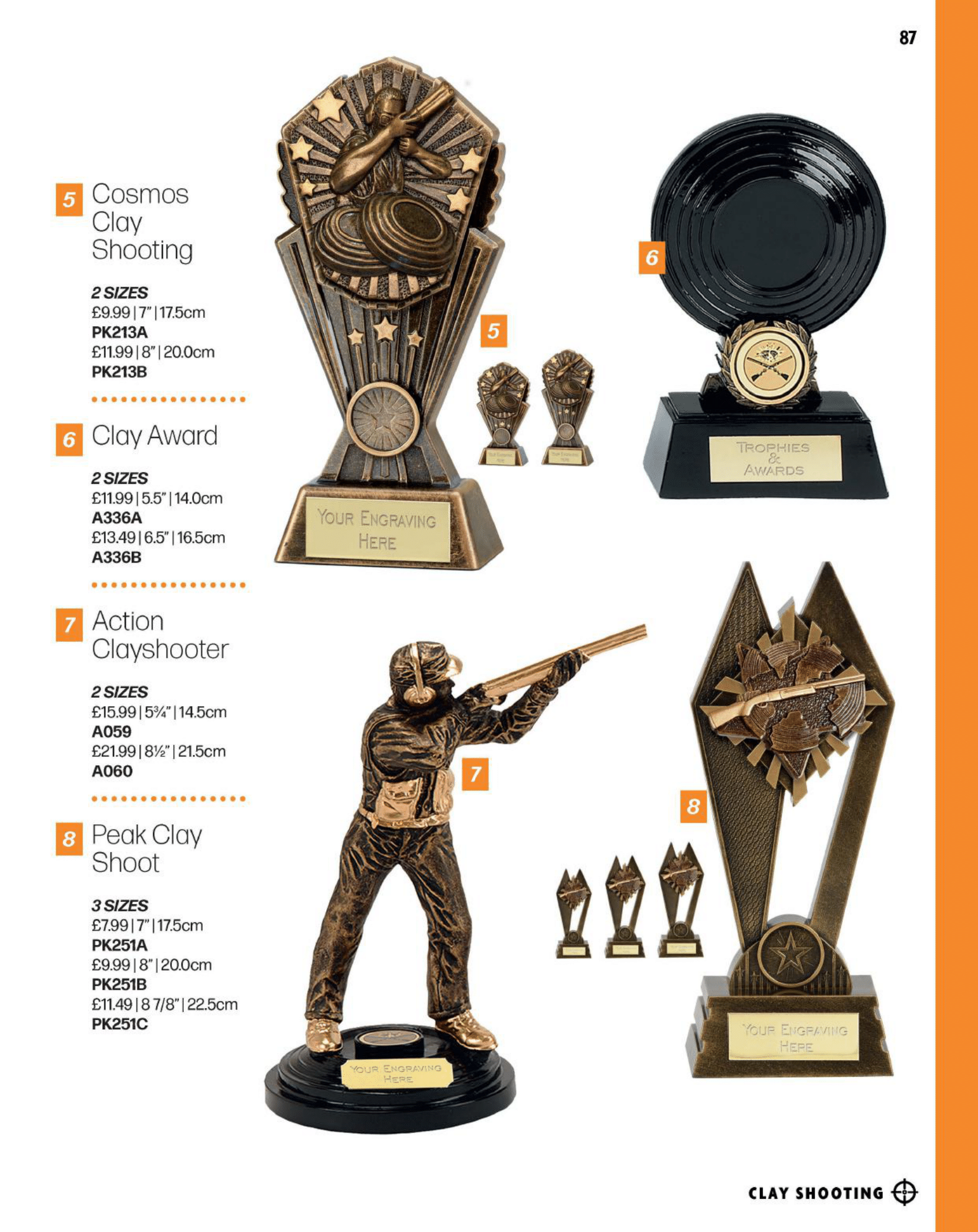 Clay Pigeon Trophies and Awards