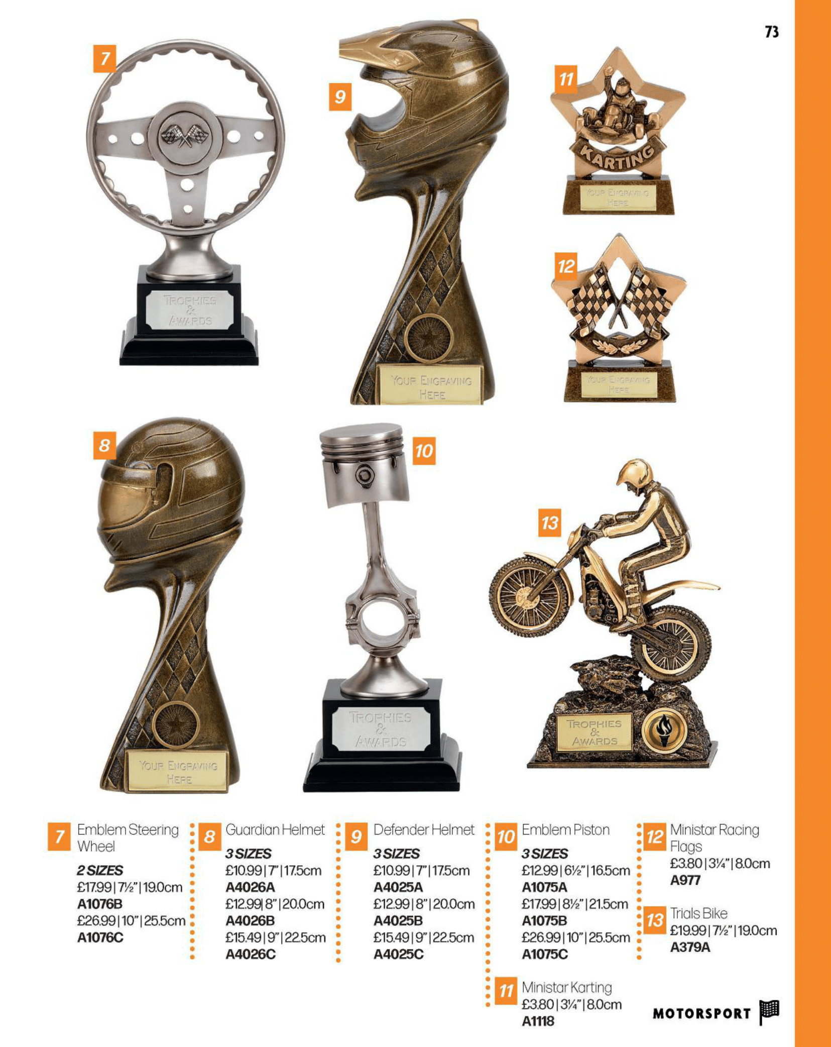 Motorsport Trophies and Awards
