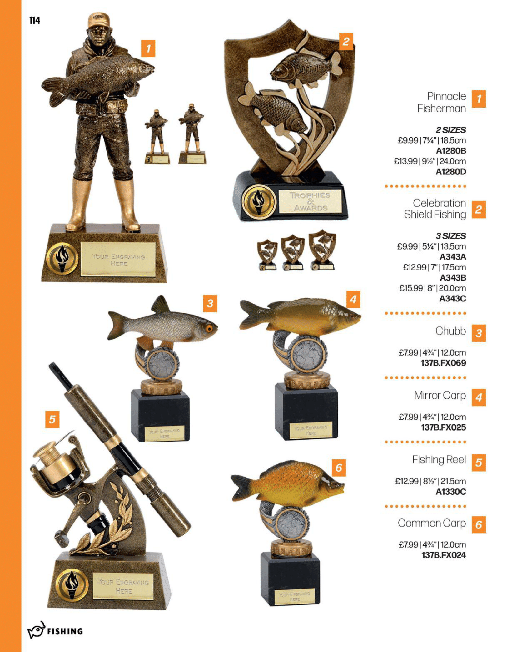 Fishing trophies and awards