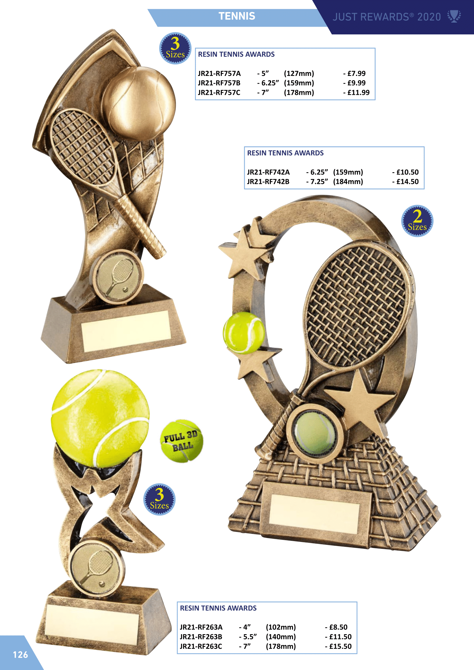 Tennis Trophies and Awards