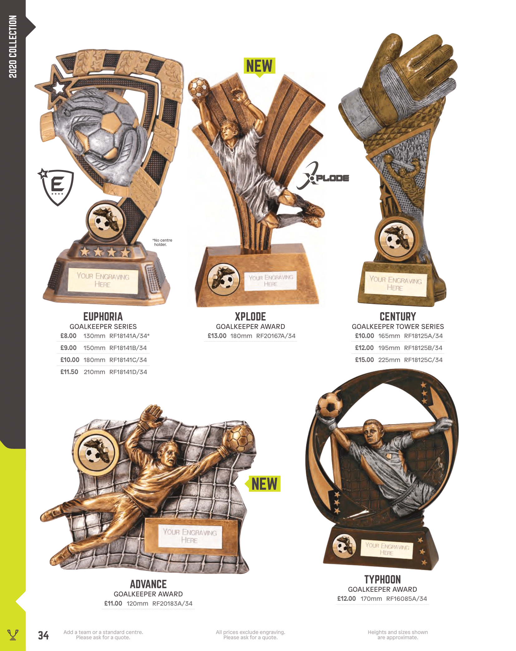 Football Goalkeeper trophies and awards