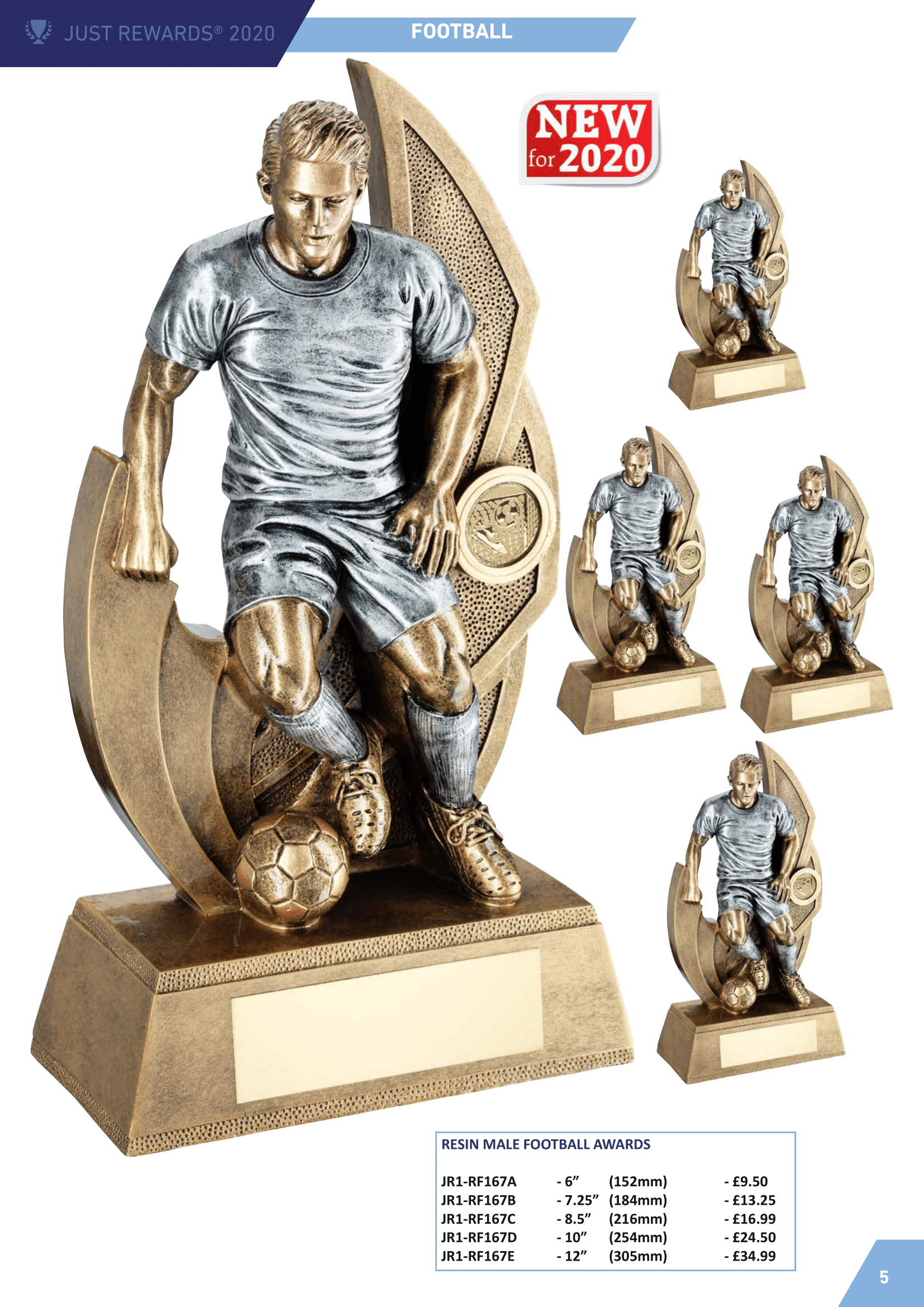 Male football trophies and awards