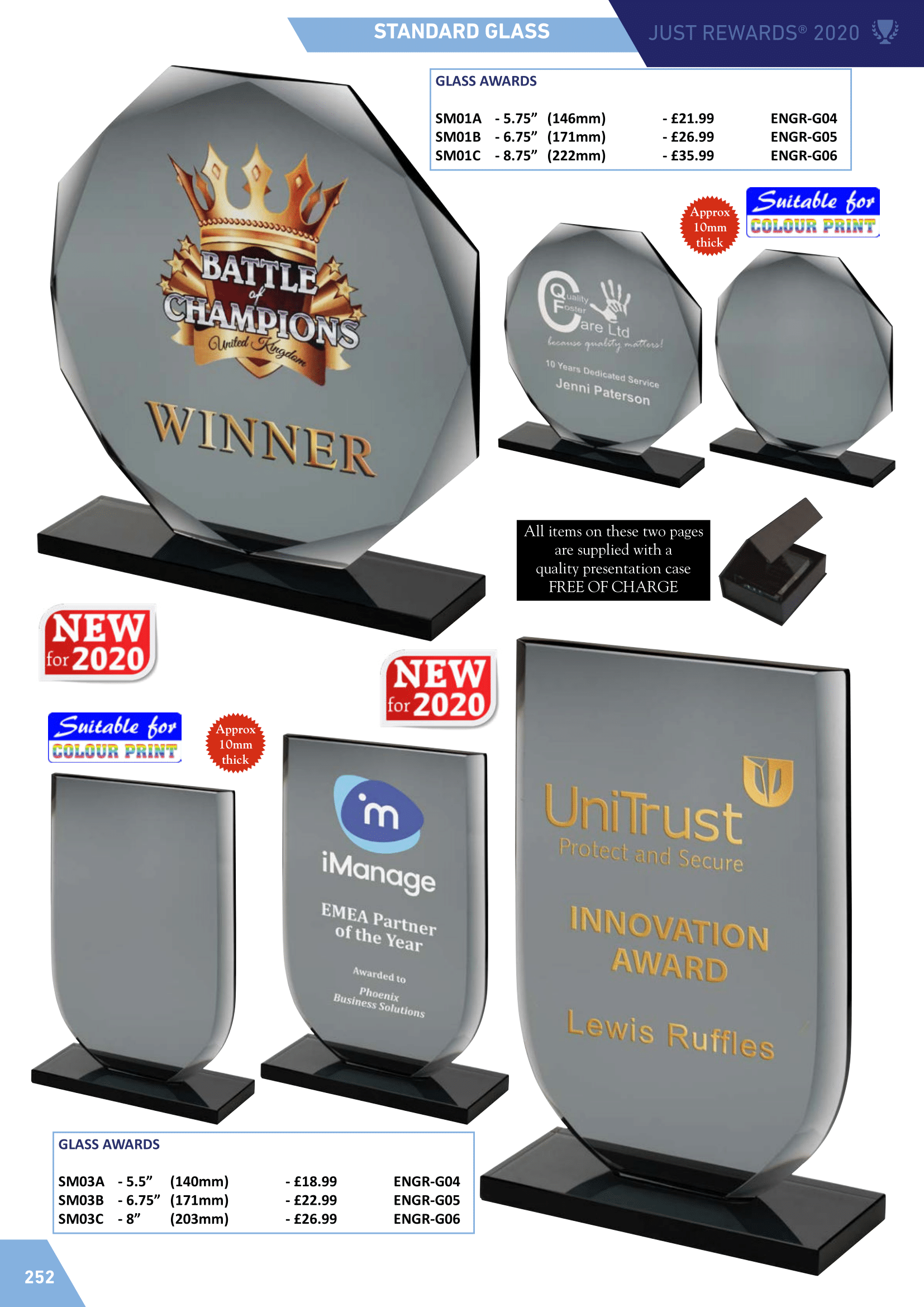 Glass Plaques - Standard