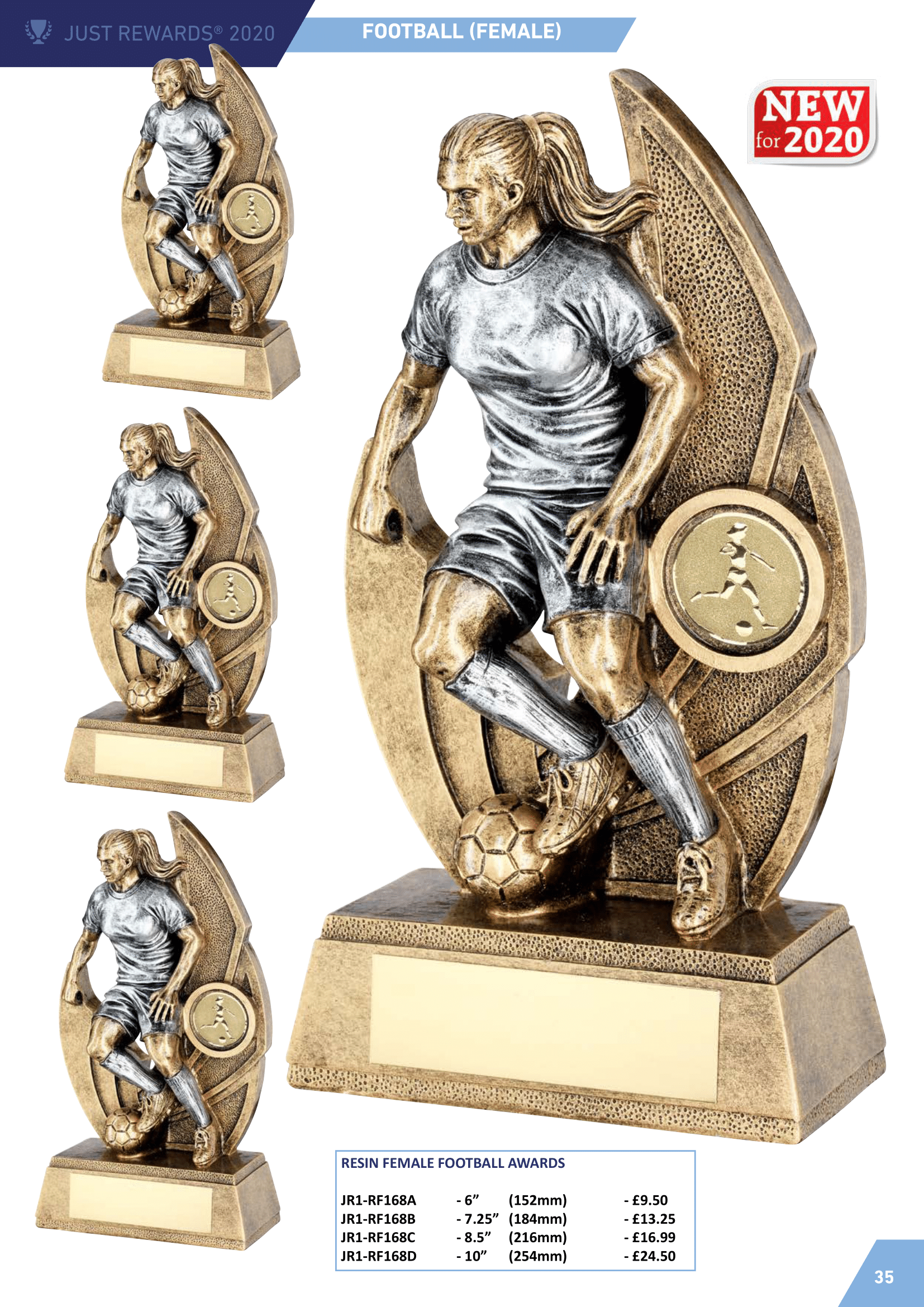 Female Football Trophies