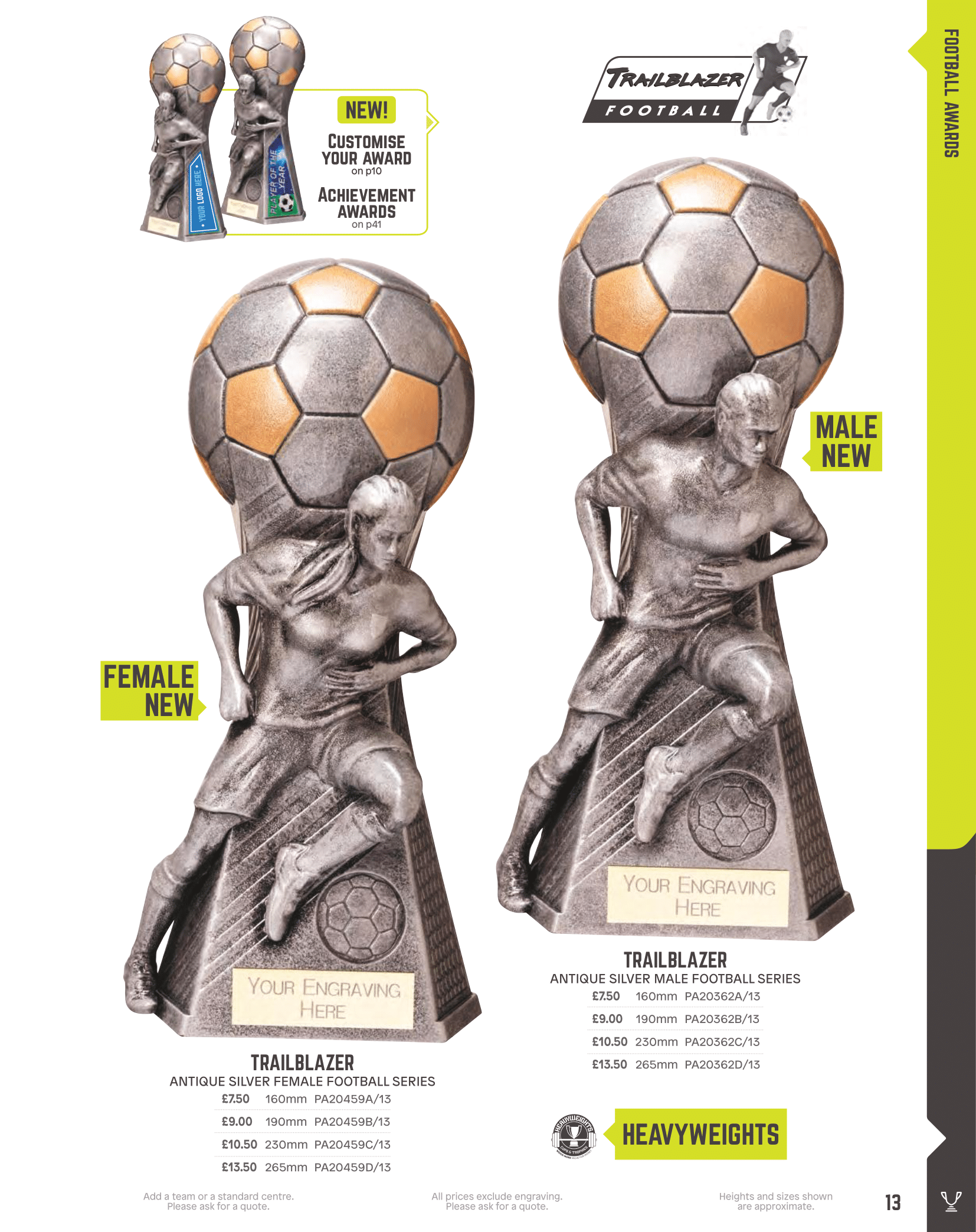 Female Football Trophies