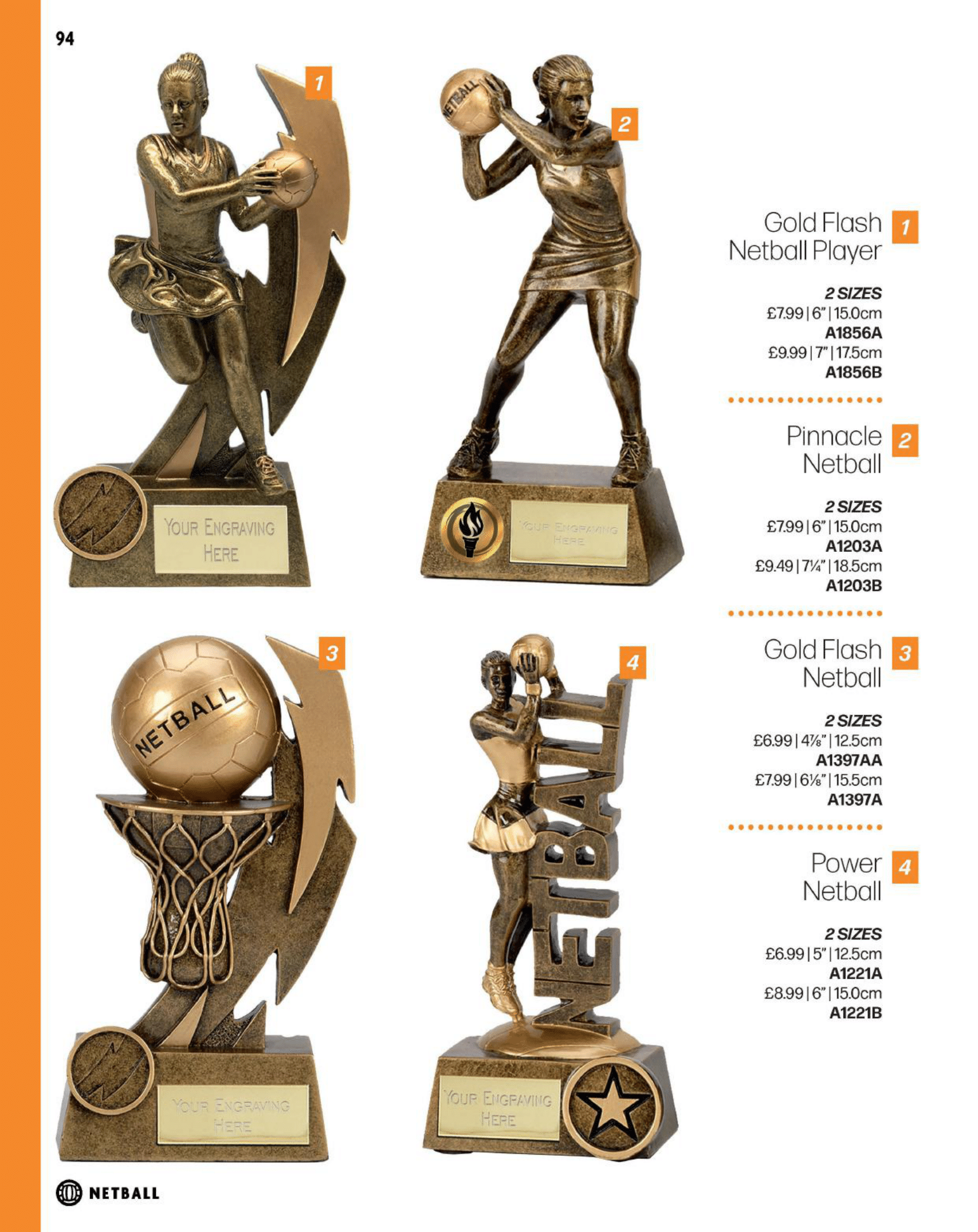 Netball Trophies and Awards